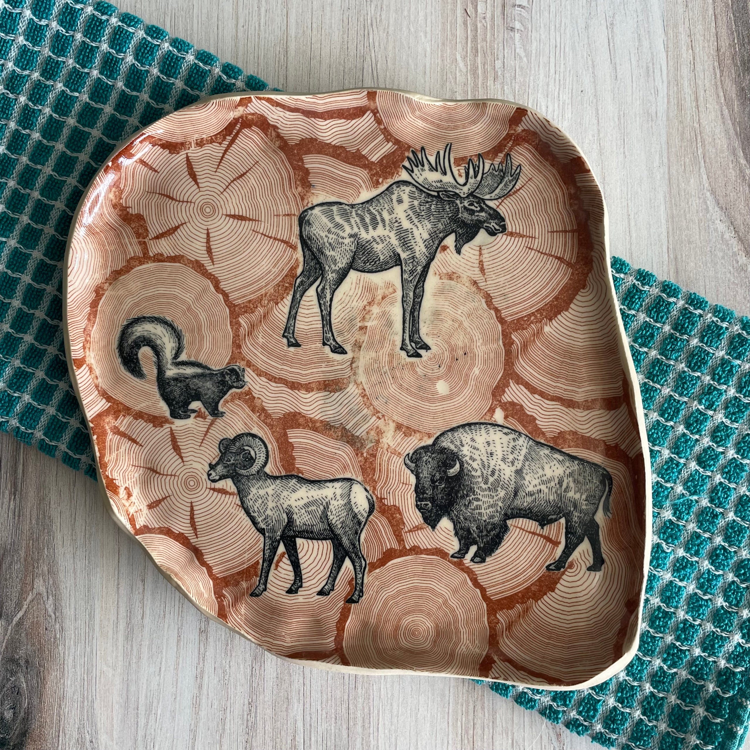 Woodland Animals Weird Plate | Next of Kiln Designs